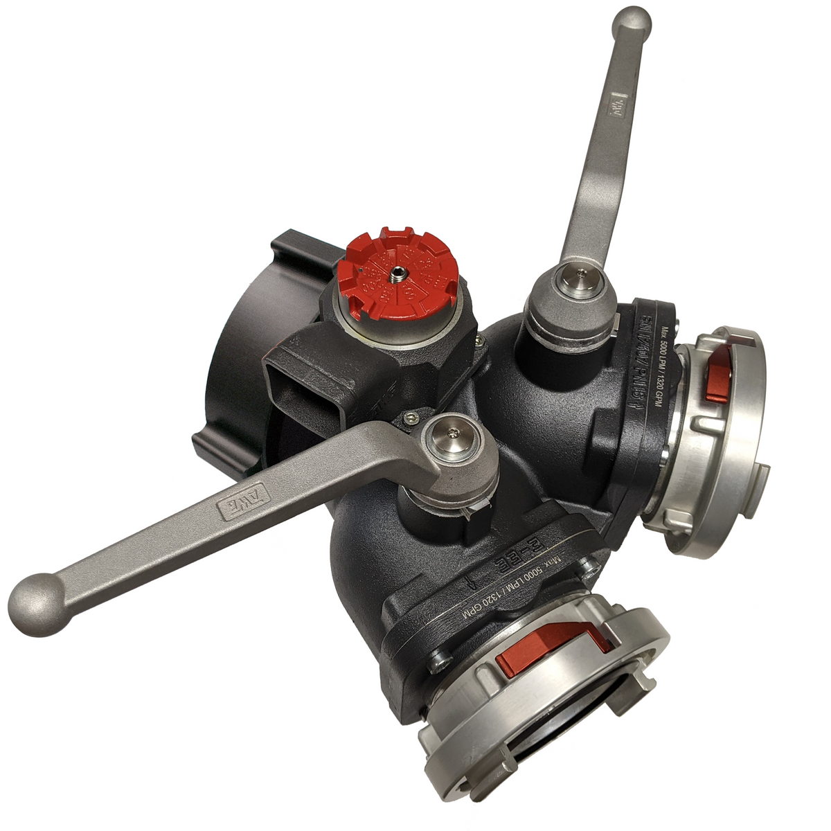 Aluminum Wye Valve 4" Female Inlet x 5" Storz Outlets – FireHoseSupply.com
